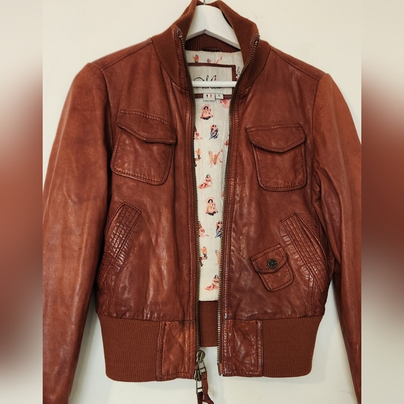 Top Gun | Jackets & Coats | Miss Top Gun Brown Leather Flight Bomber ...